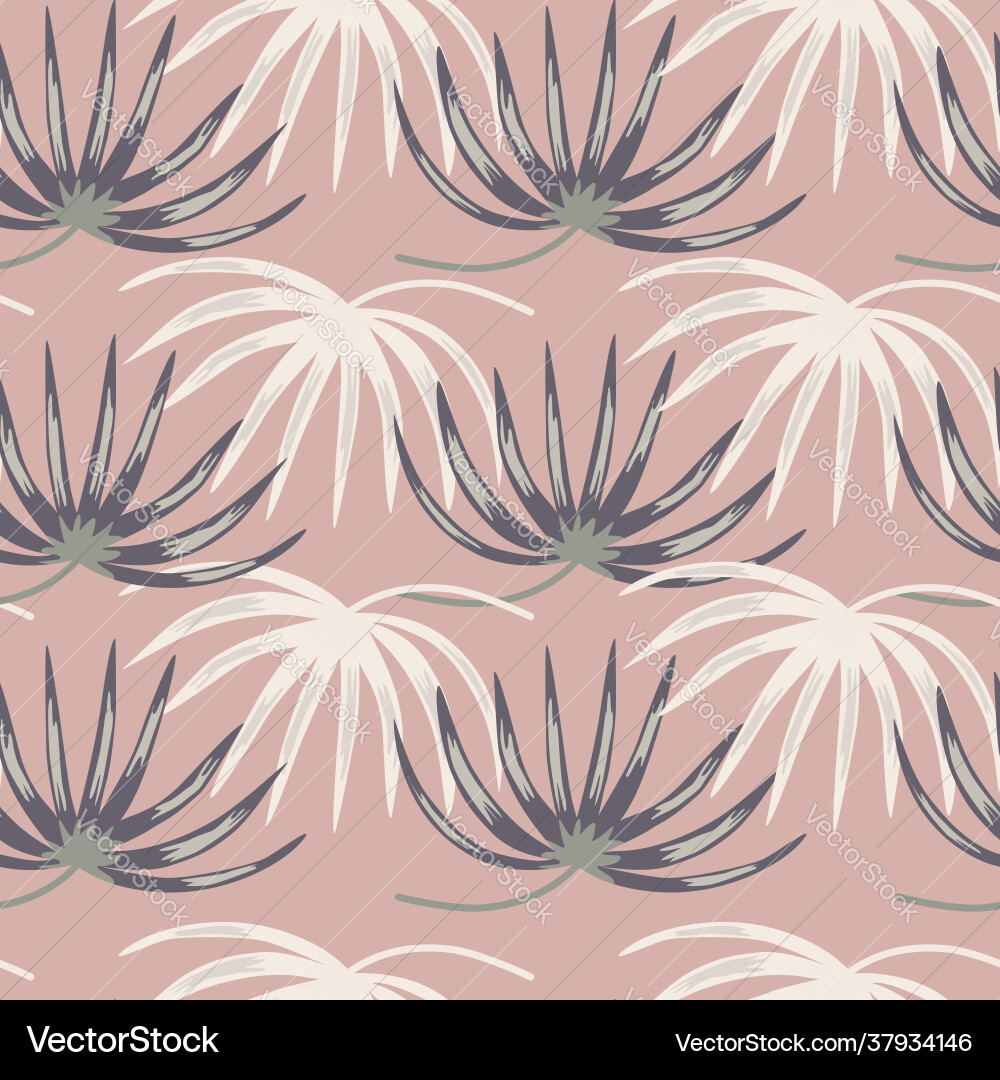 White and blue colored tropic leaves seamless Vector Image