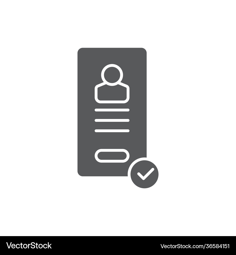 Account id verification icon color line outline Vector Image