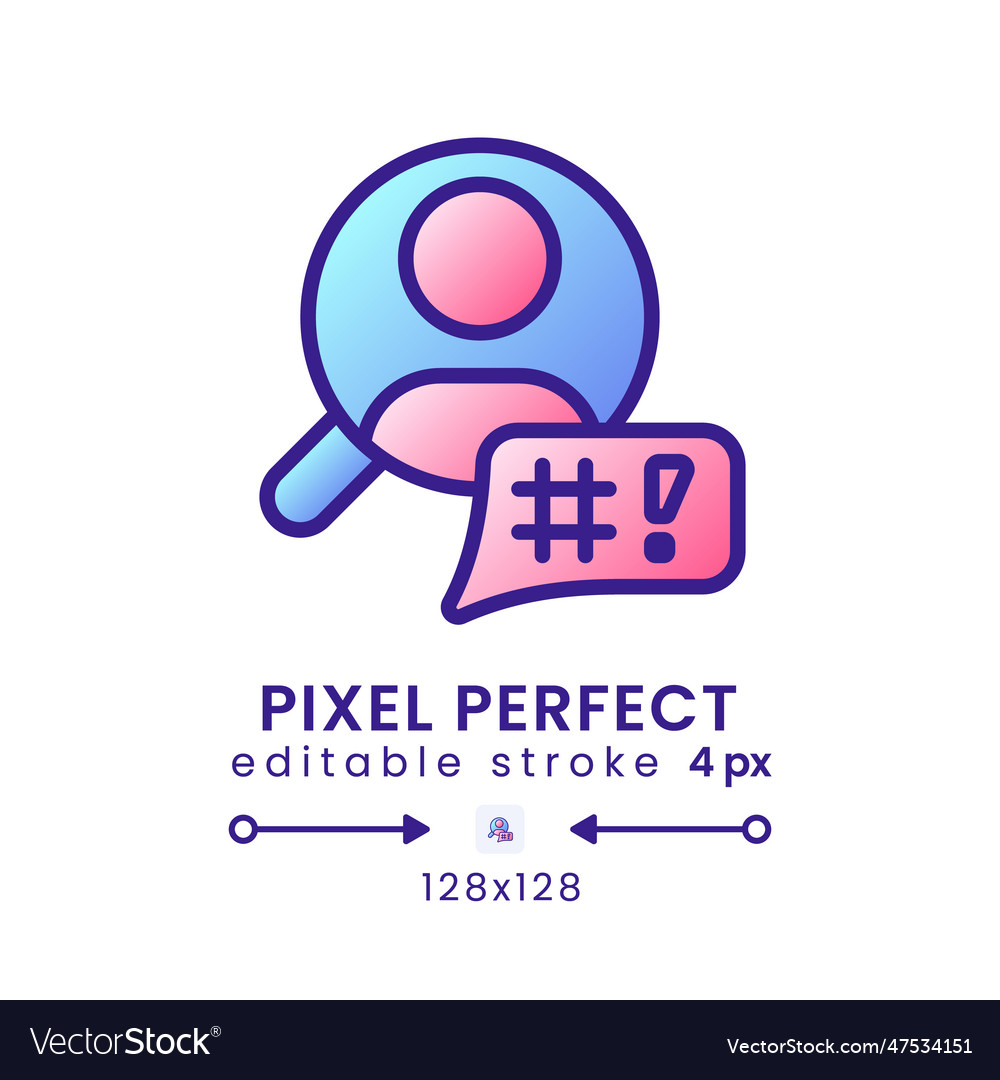 Affective computing gradient fill desktop icon Vector Image