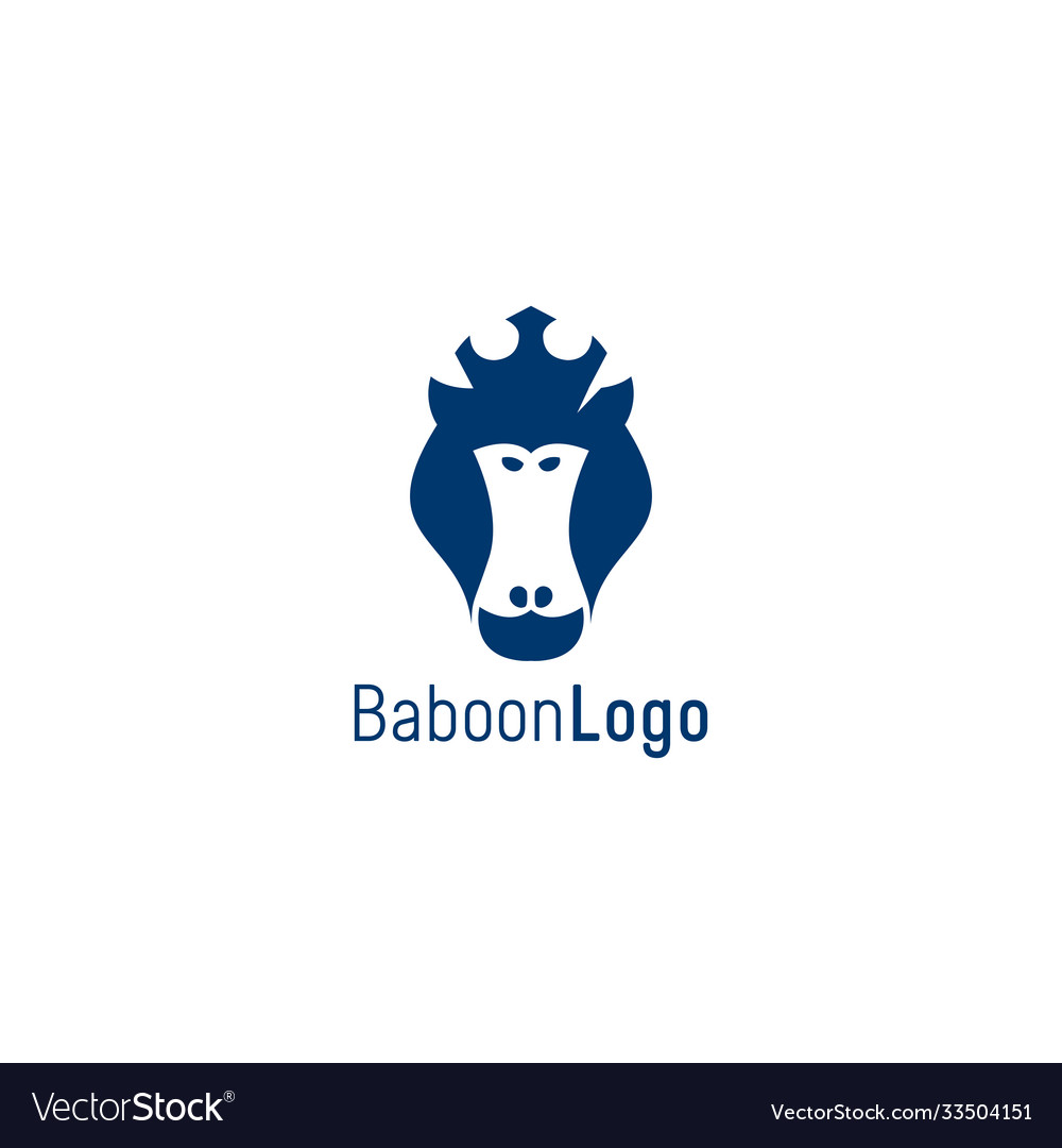 Baboon logo simple clean design Royalty Free Vector Image