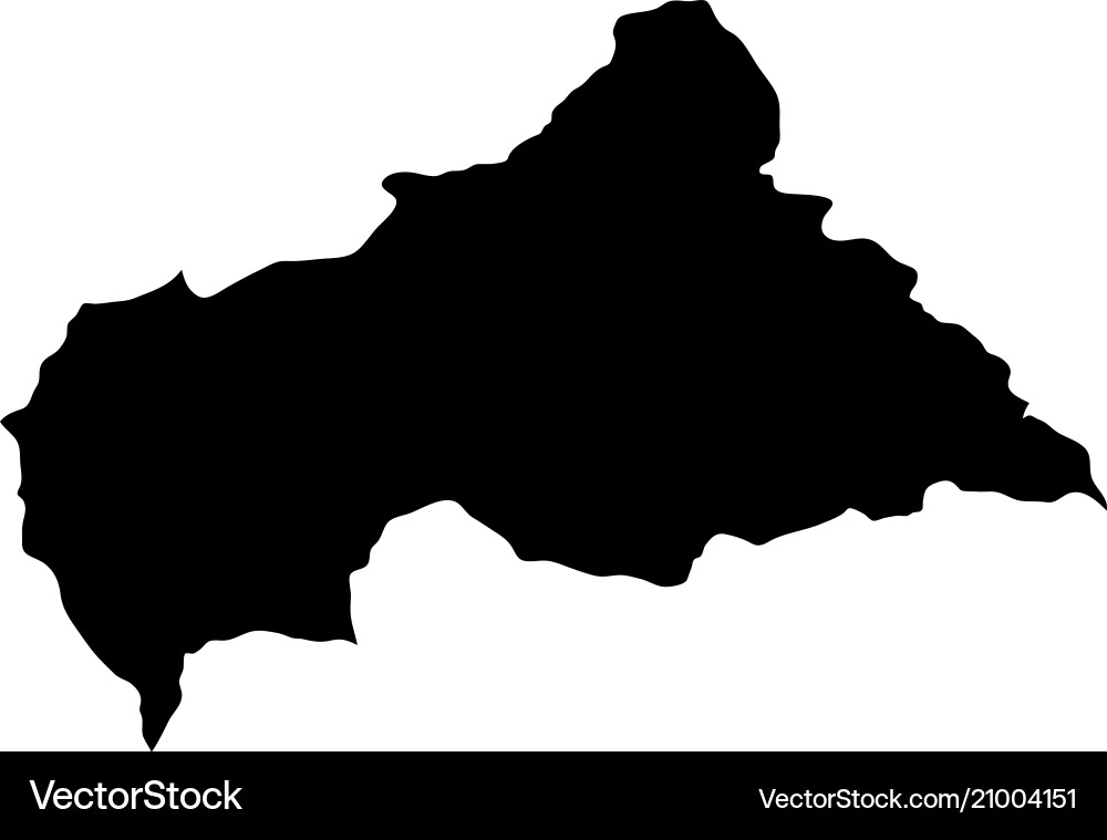 Black silhouette country borders map of central Vector Image