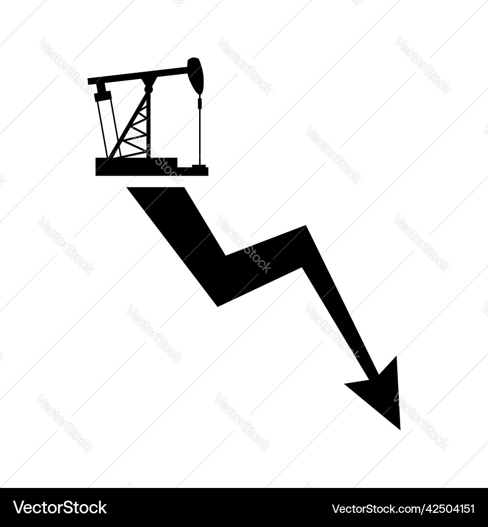 Chart for lower prices for oil and petroleum Vector Image
