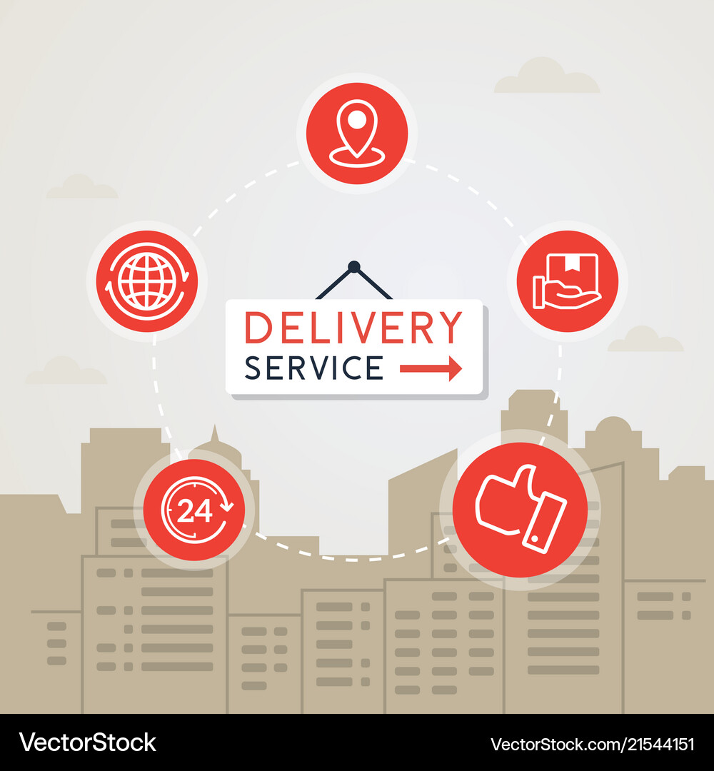 Concept of fast delivery service Royalty Free Vector Image