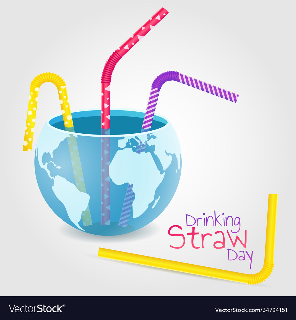 Drinking straw Royalty Free Vector Image - VectorStock