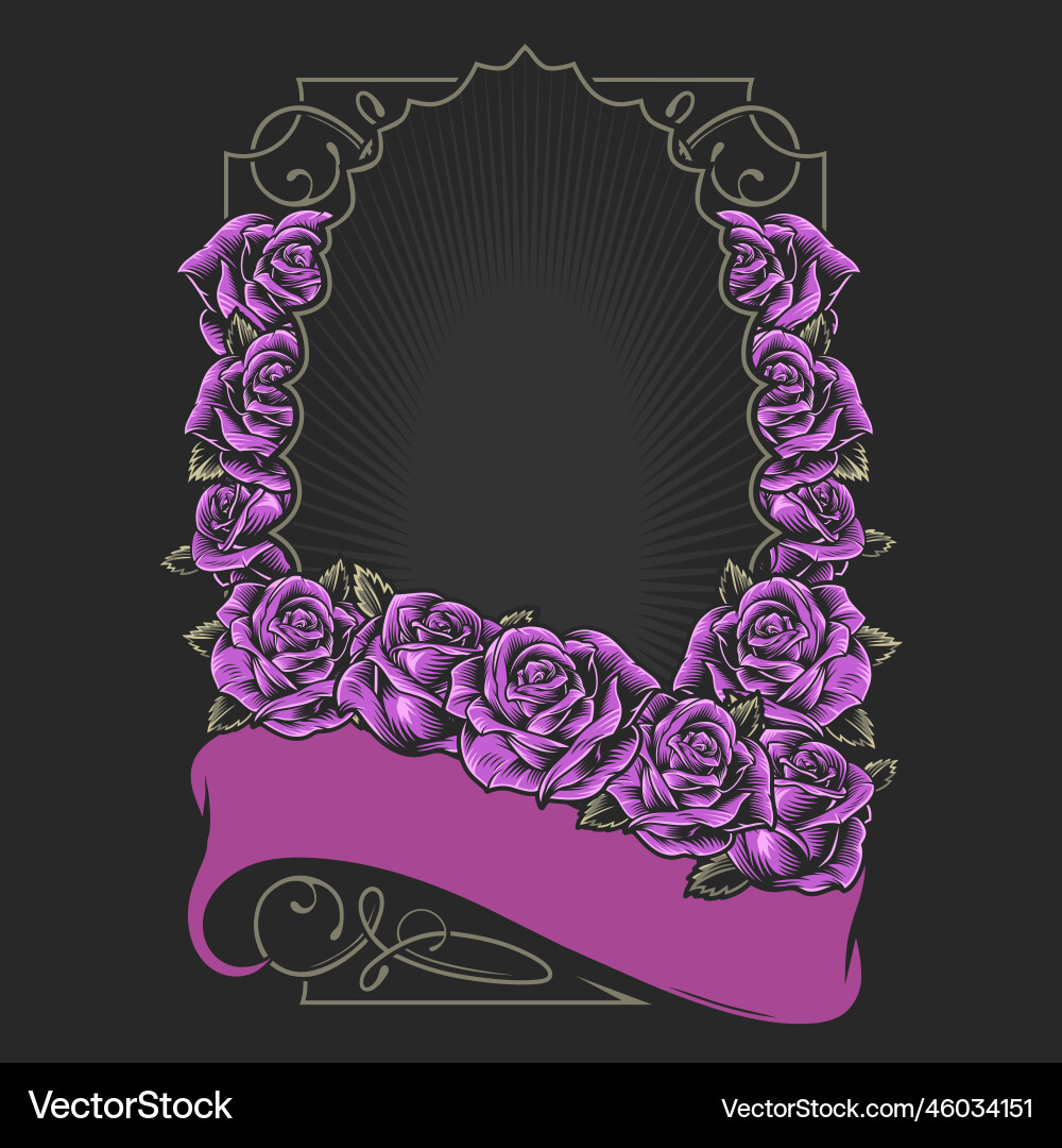 Frame of roses template colorful Royalty Free Vector Image
