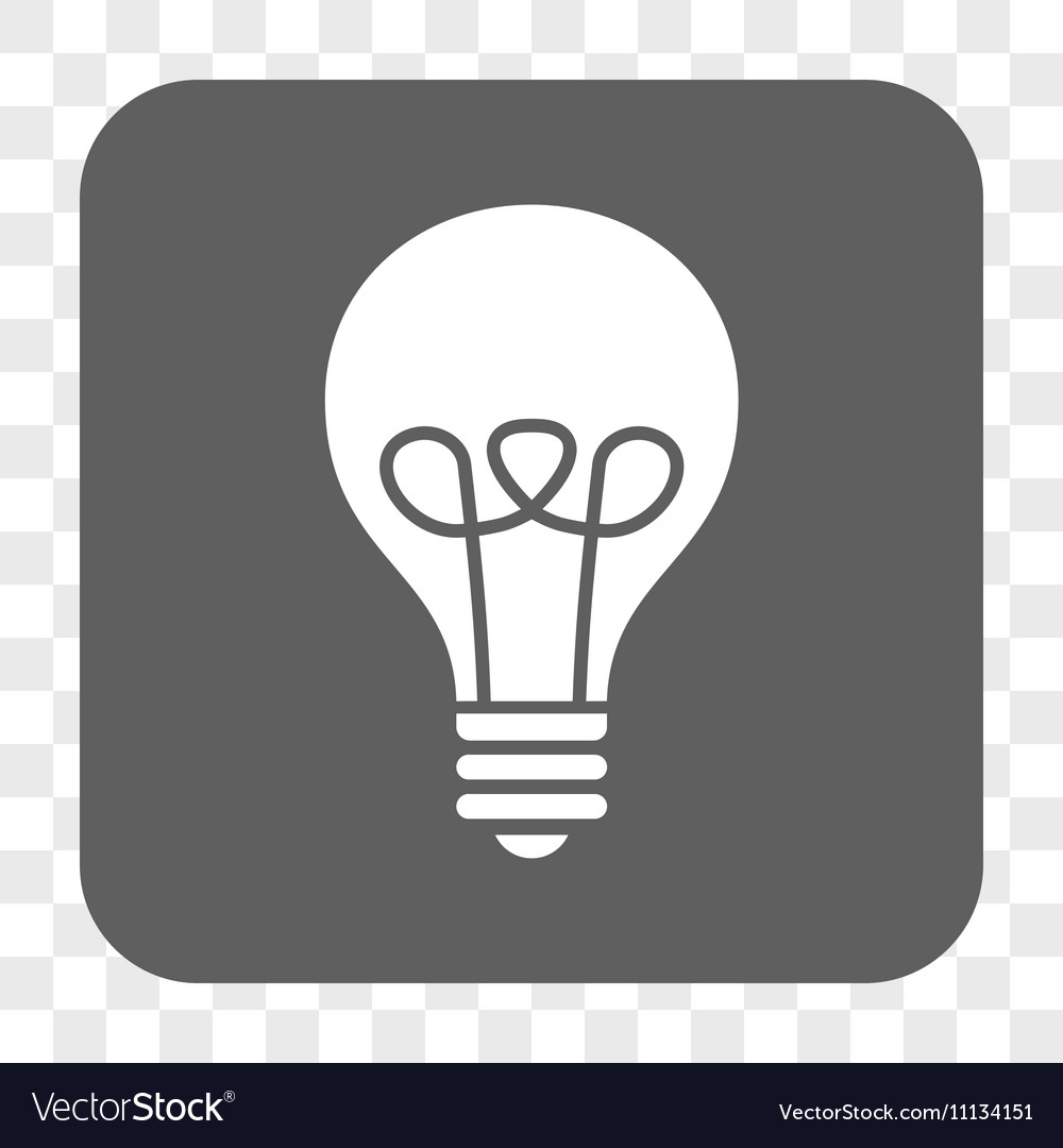 Lamp bulb rounded square button Royalty Free Vector Image