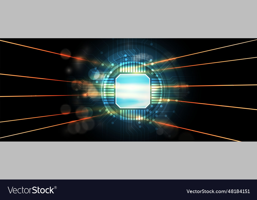 Quantum processing deep learning artificial Vector Image