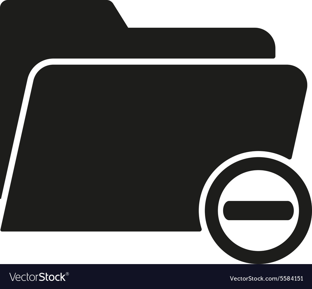 Remove from folder icon data and directory Vector Image