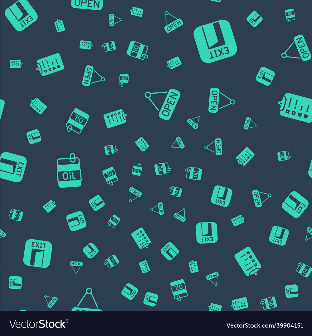 Set hanging sign with open fire exit bottle Vector Image