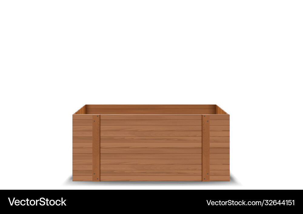 Wooden product box on white background Royalty Free Vector
