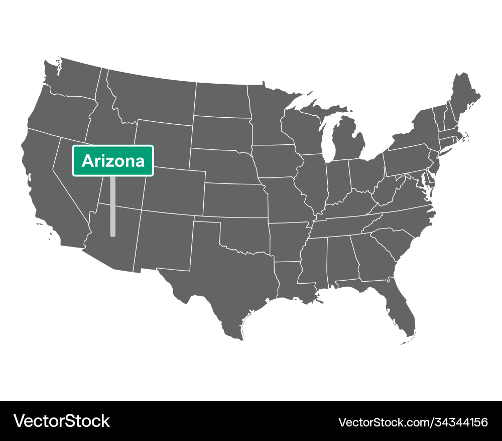 Arizona state limit sign and map usa Royalty Free Vector