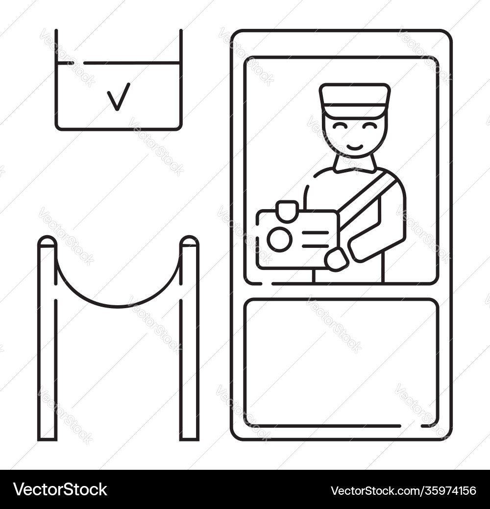 Customs icon in outline style officer Royalty Free Vector