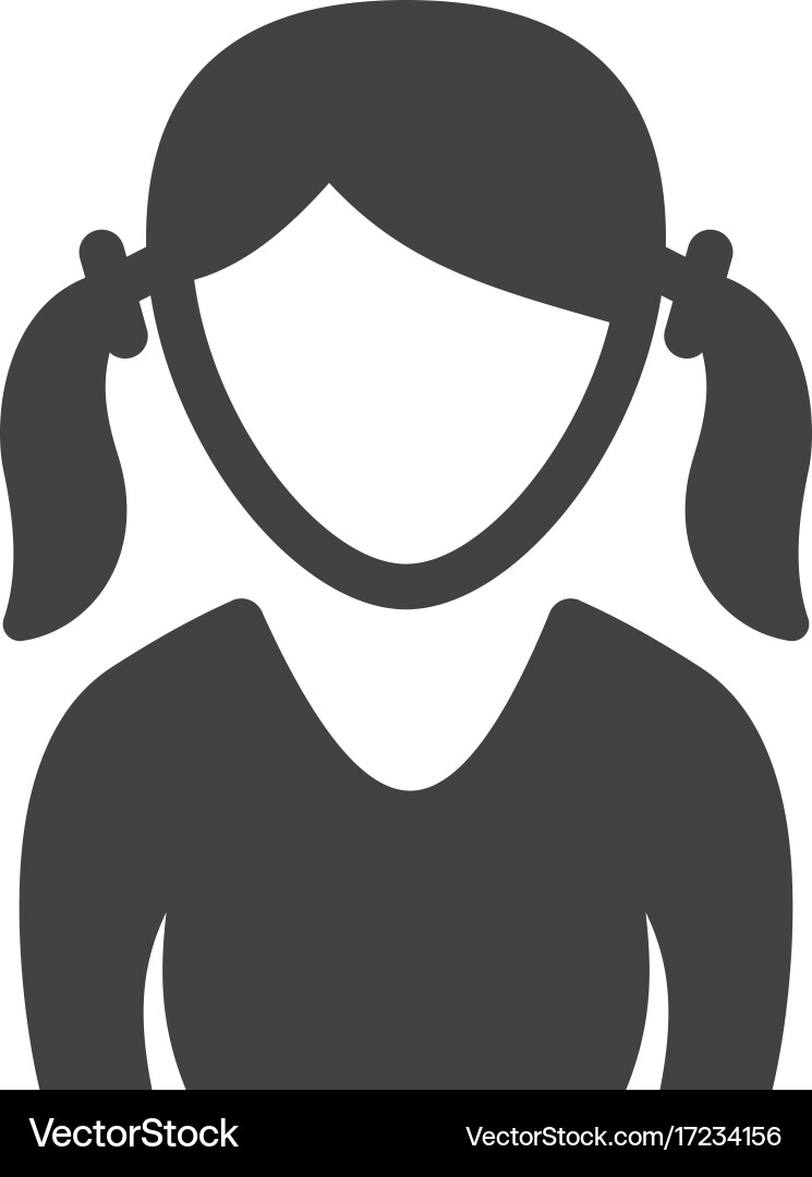 Girl in two ponytails Royalty Free Vector Image