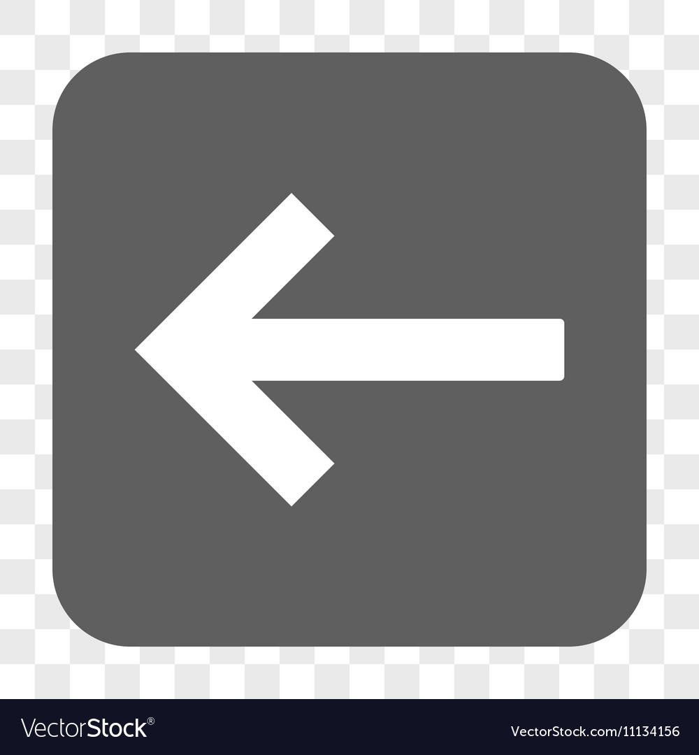 Left arrow rounded square button Royalty Free Vector Image