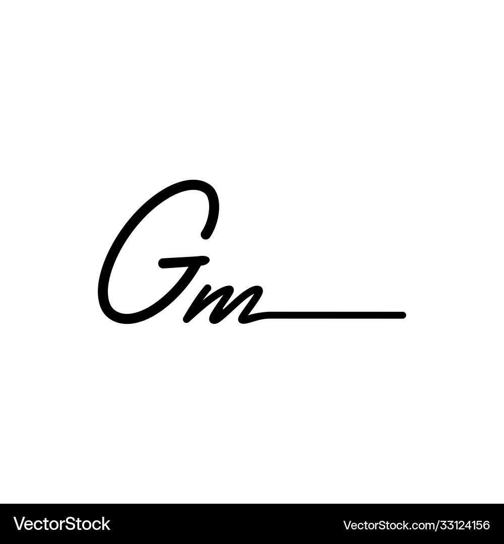 Letter gm signature logo template Royalty Free Vector Image