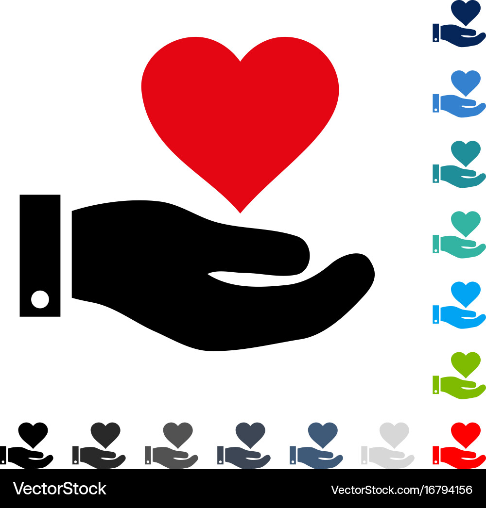 Love heart offer hand icon Royalty Free Vector Image