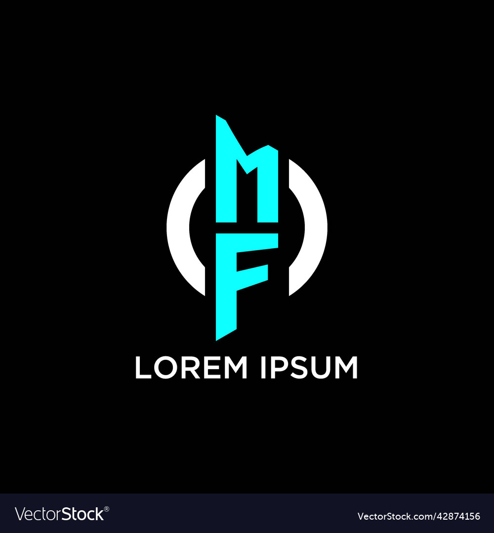 Mf circle monogram logo Royalty Free Vector Image