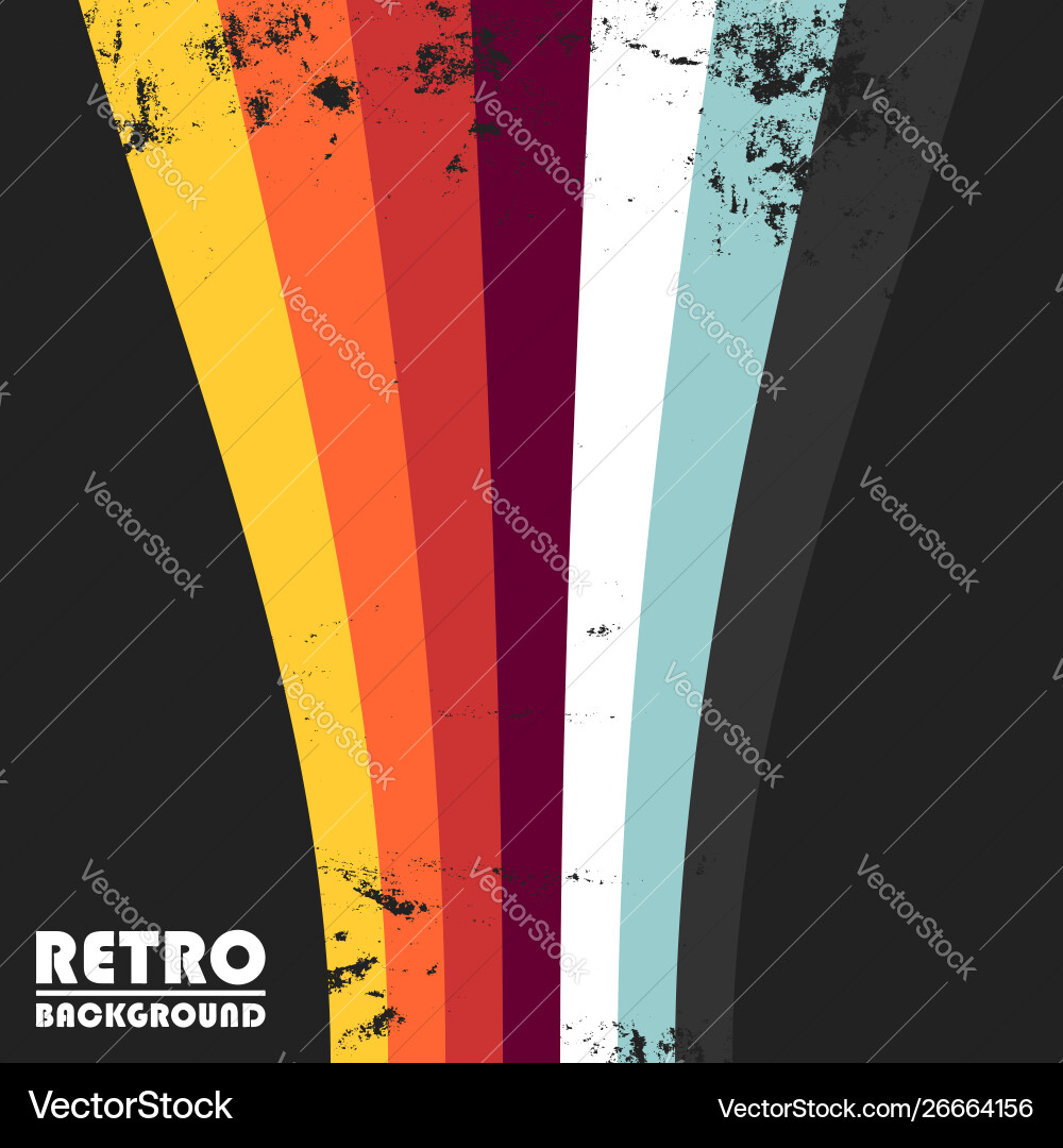 Retro grunge design background with colorful Vector Image