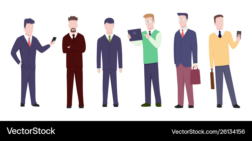 Set businessman or manager in different poses Vector Image