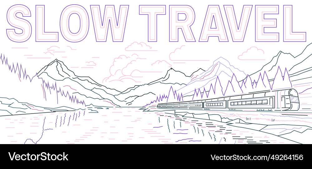 Slow leisurely train travel future transportation Vector Image