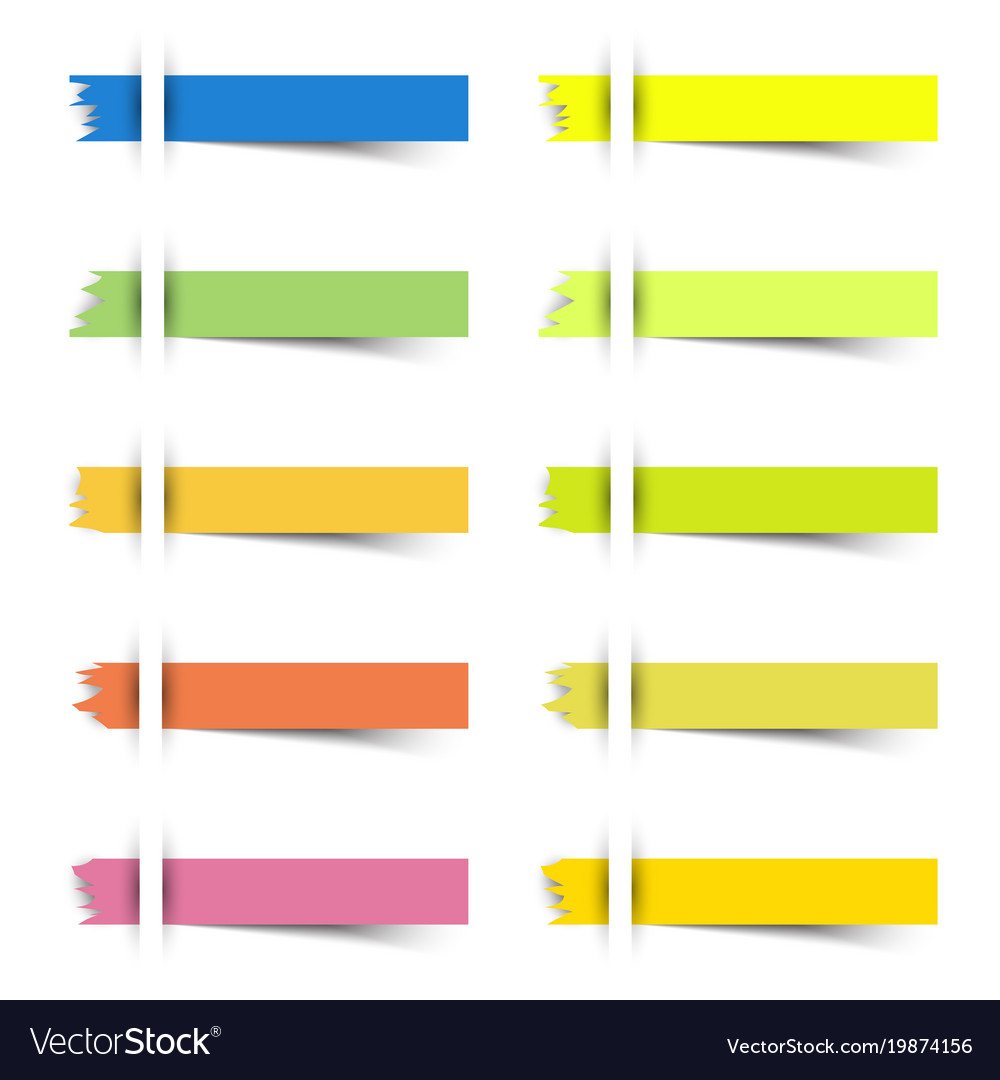 Sticky notes torn insert 9 pcs Royalty Free Vector Image