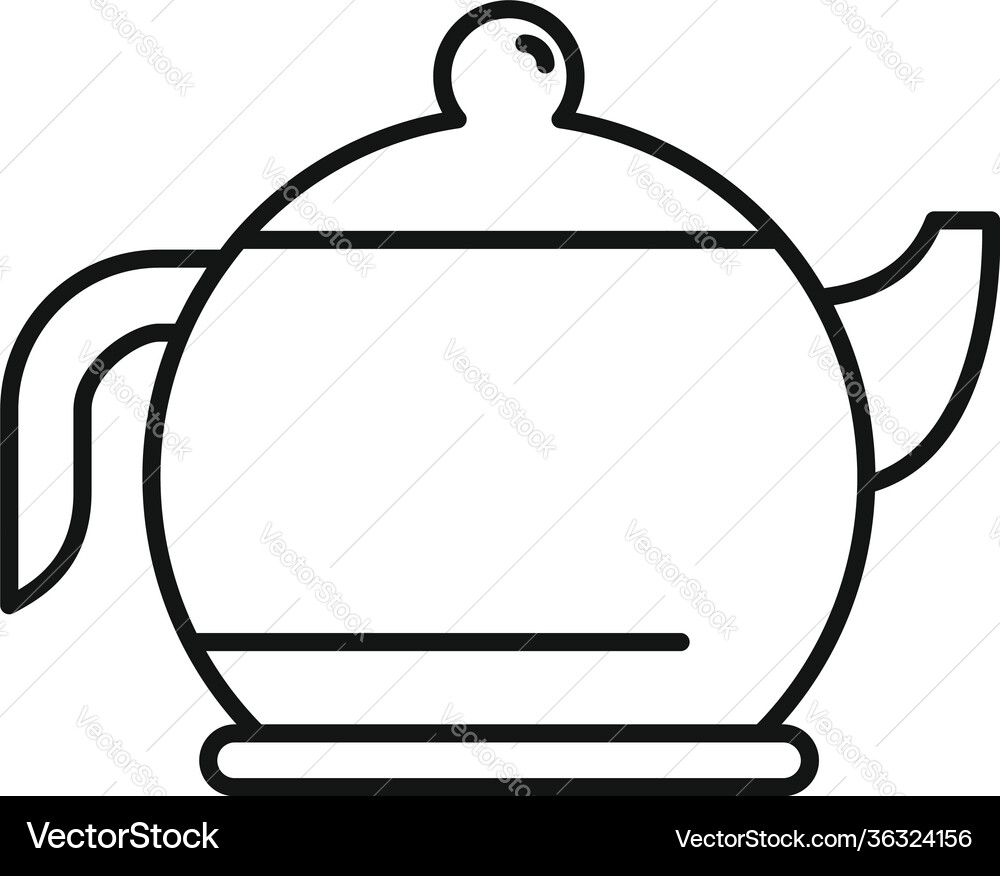 Tea pot icon outline style Royalty Free Vector Image