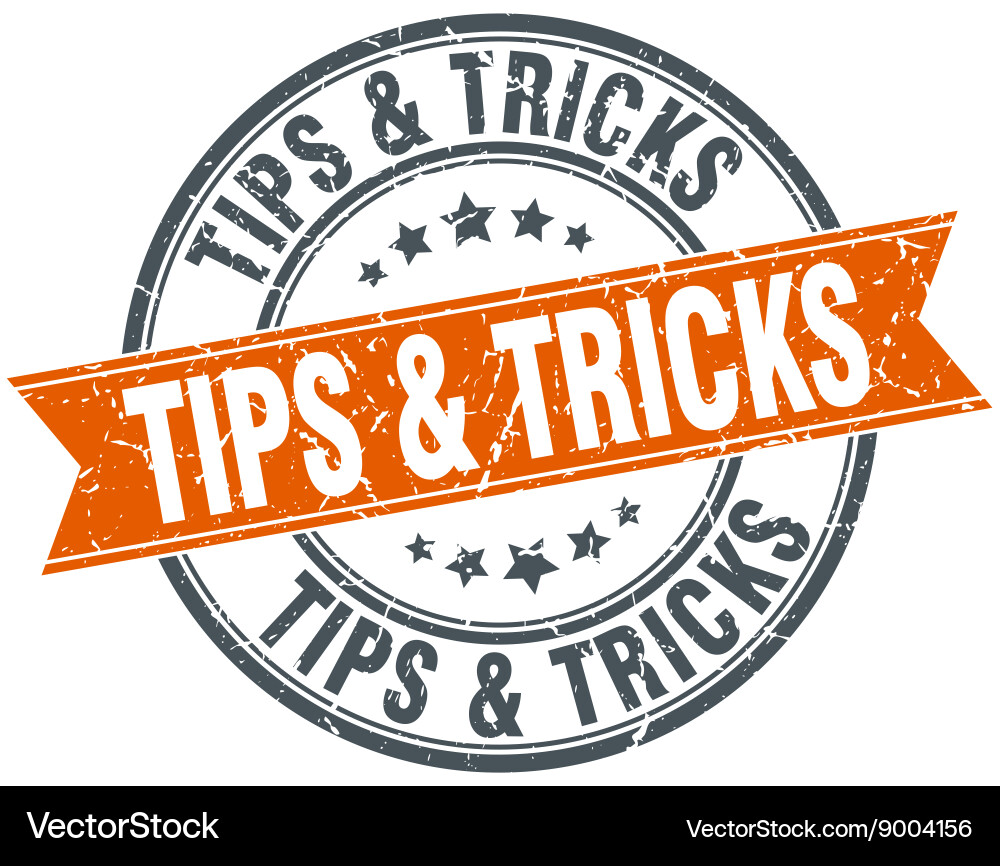 Tips tricks round orange grungy vintage isolated Vector Image