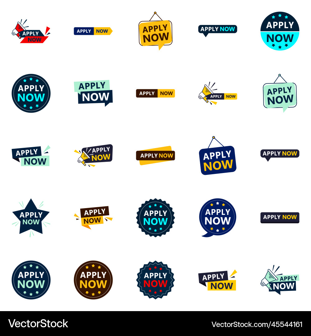 25 eye-catching apply now banners to help you Vector Image