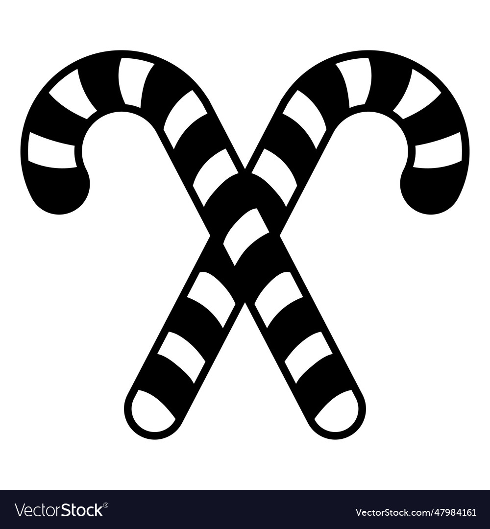 Christmas candy cane icon outline Royalty Free Vector Image