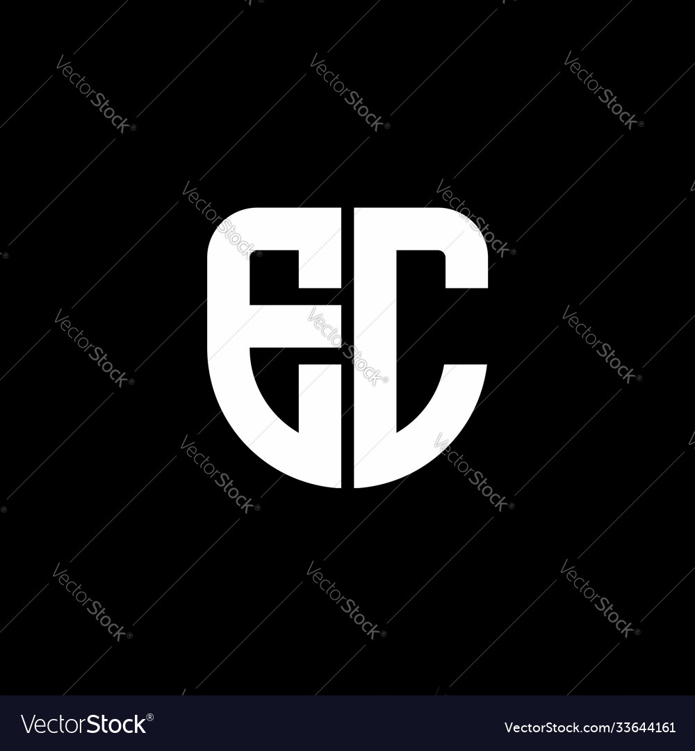 Ec logo monogram with circular shape shield Vector Image