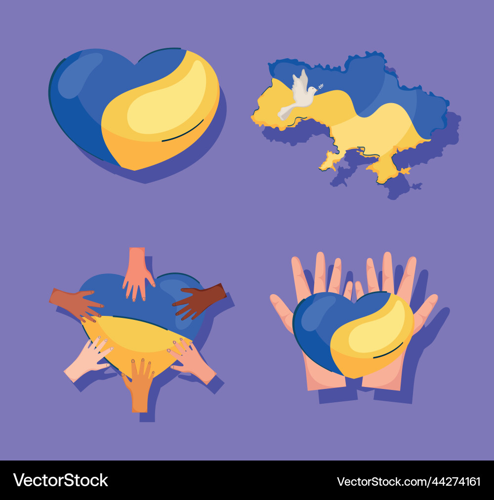 Four ukraine peace icons Royalty Free Vector Image