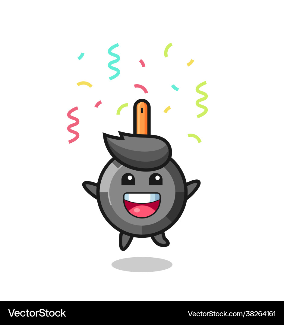 Happy frying pan mascot jumping Royalty Free Vector Image