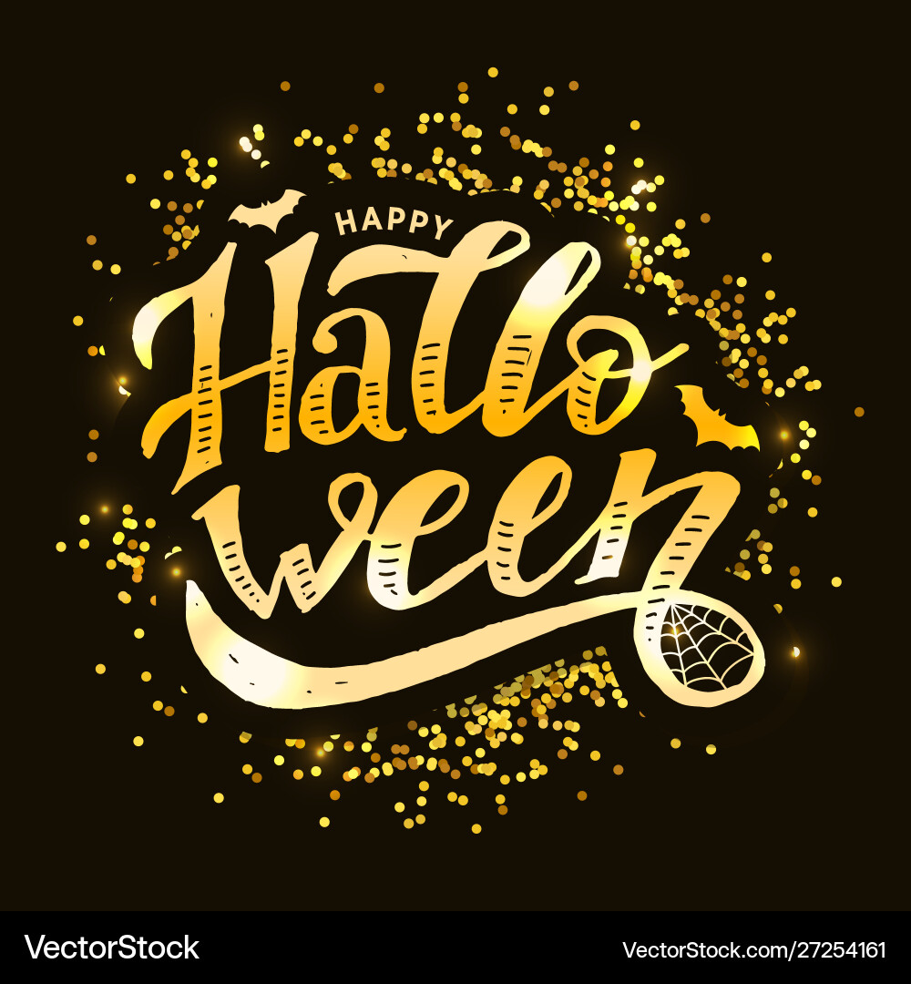 Happy halloween lettering calligraphy brush text Vector Image