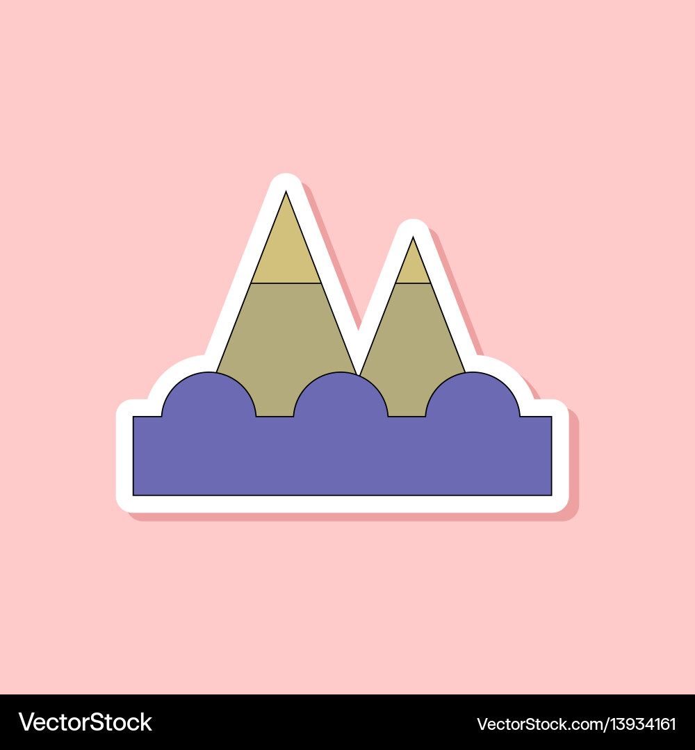 Paper sticker on stylish background tsunami Vector Image