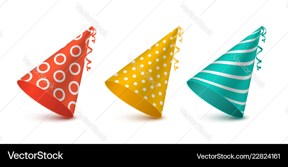 Party hat set for holiday design Royalty Free Vector Image