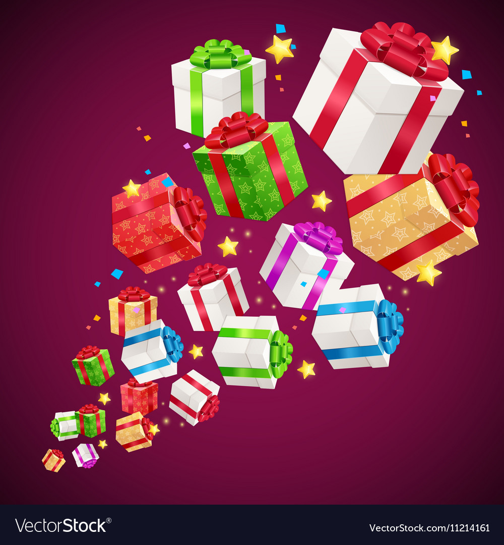 Present boxes background for cards Royalty Free Vector Image