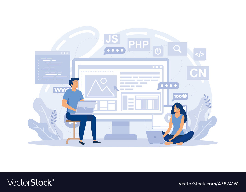 Programming courses web design concept Royalty Free Vector