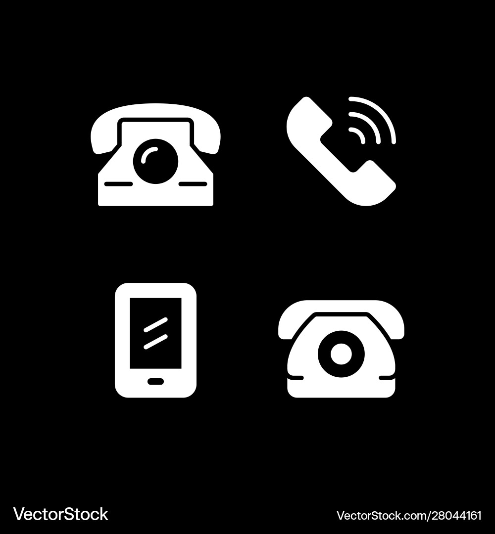 Set icons phone or telephone Royalty Free Vector Image