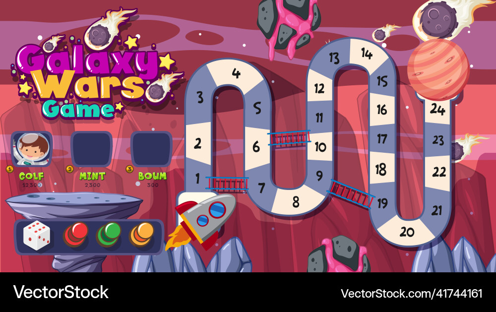 Space maze puzzle game template Royalty Free Vector Image