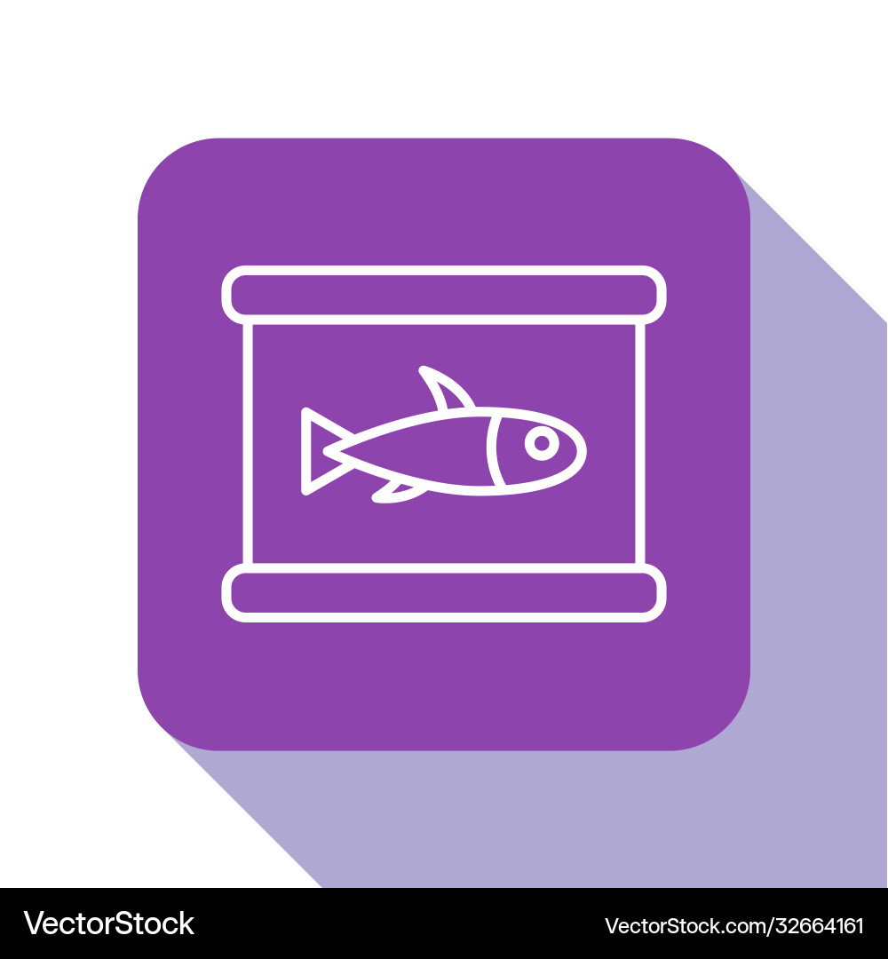 White line canned fish icon isolated on Royalty Free Vector