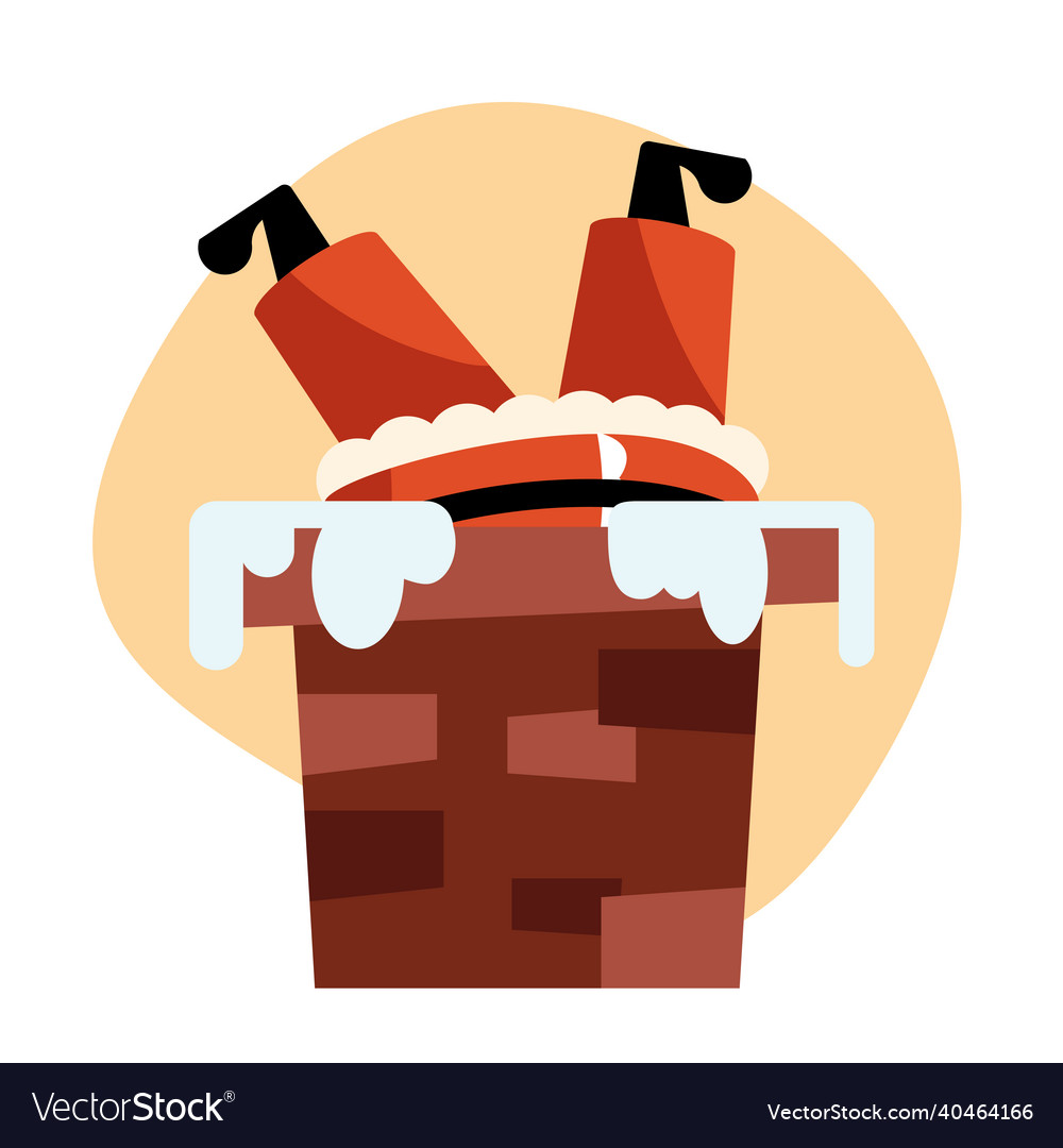 Christmas santa in chimney Royalty Free Vector Image