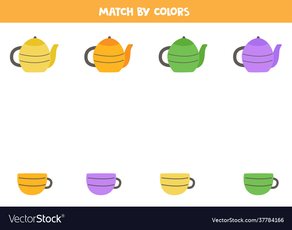 Color matching game for preschool kids match Vector Image