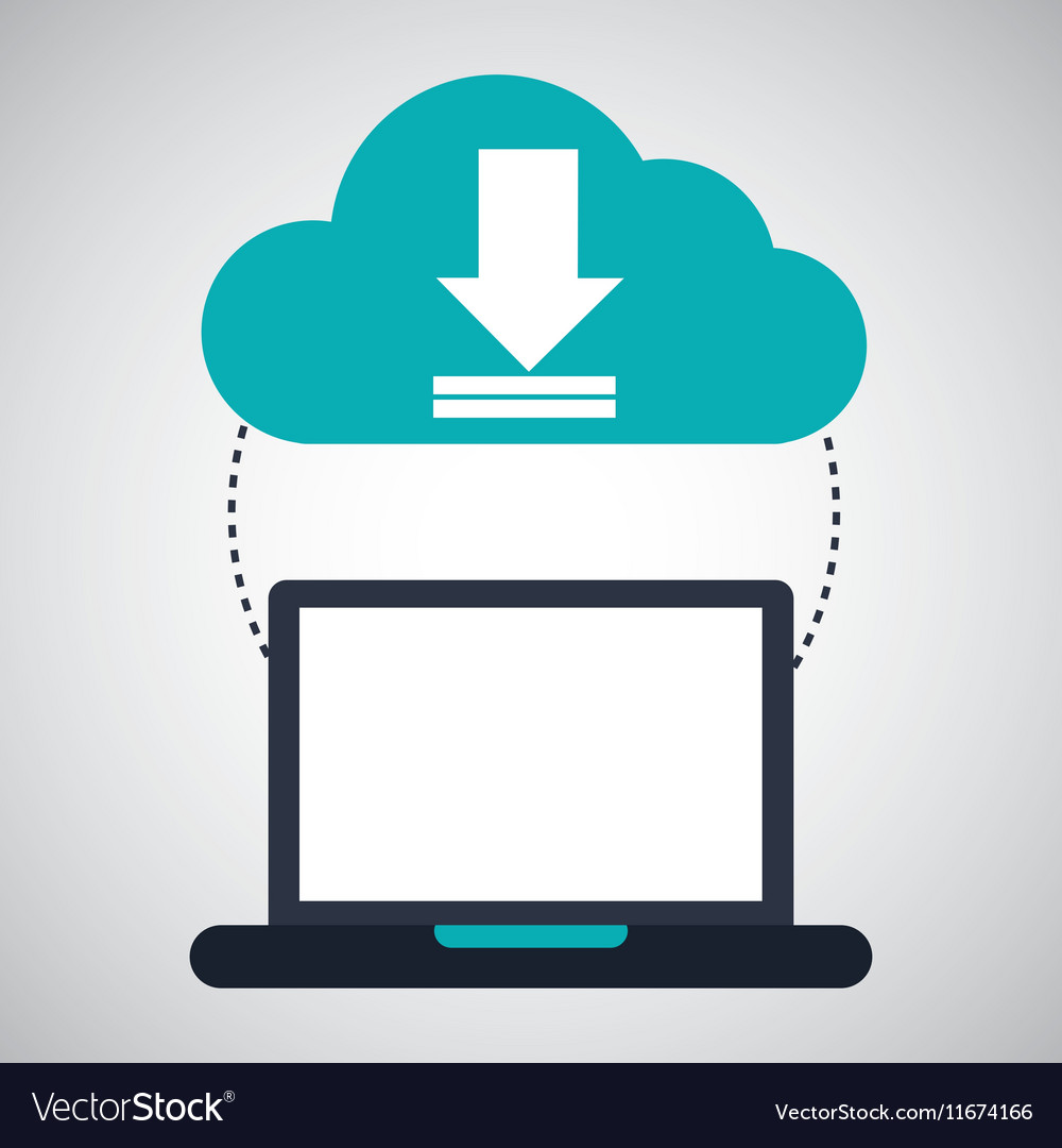 Computer cloud download connection network Vector Image