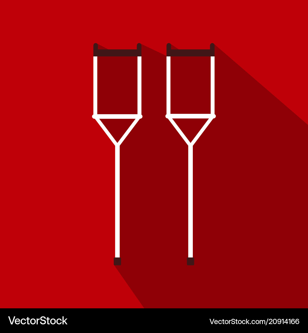 Crutches icon logo flat crutches icon isolated Vector Image