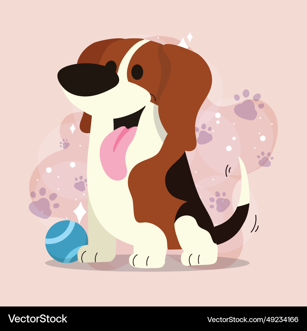 Cute beagle dog cartoon character Royalty Free Vector Image
