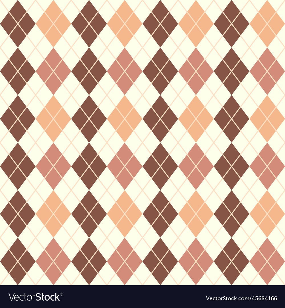 Flat brown seamless argyle pattern Royalty Free Vector Image
