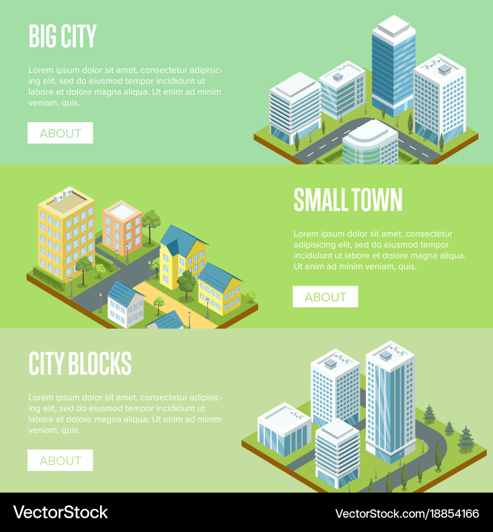 Modern big city architecture banners set Vector Image