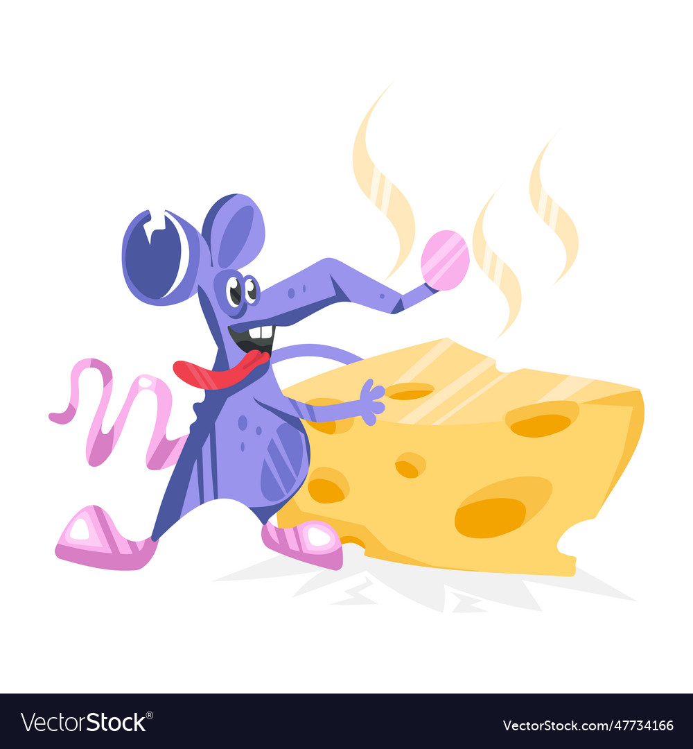 Mouse cheese Royalty Free Vector Image - VectorStock