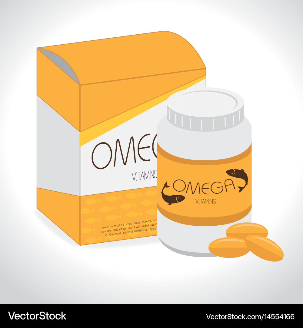 Omega 3 product healthy Royalty Free Vector Image