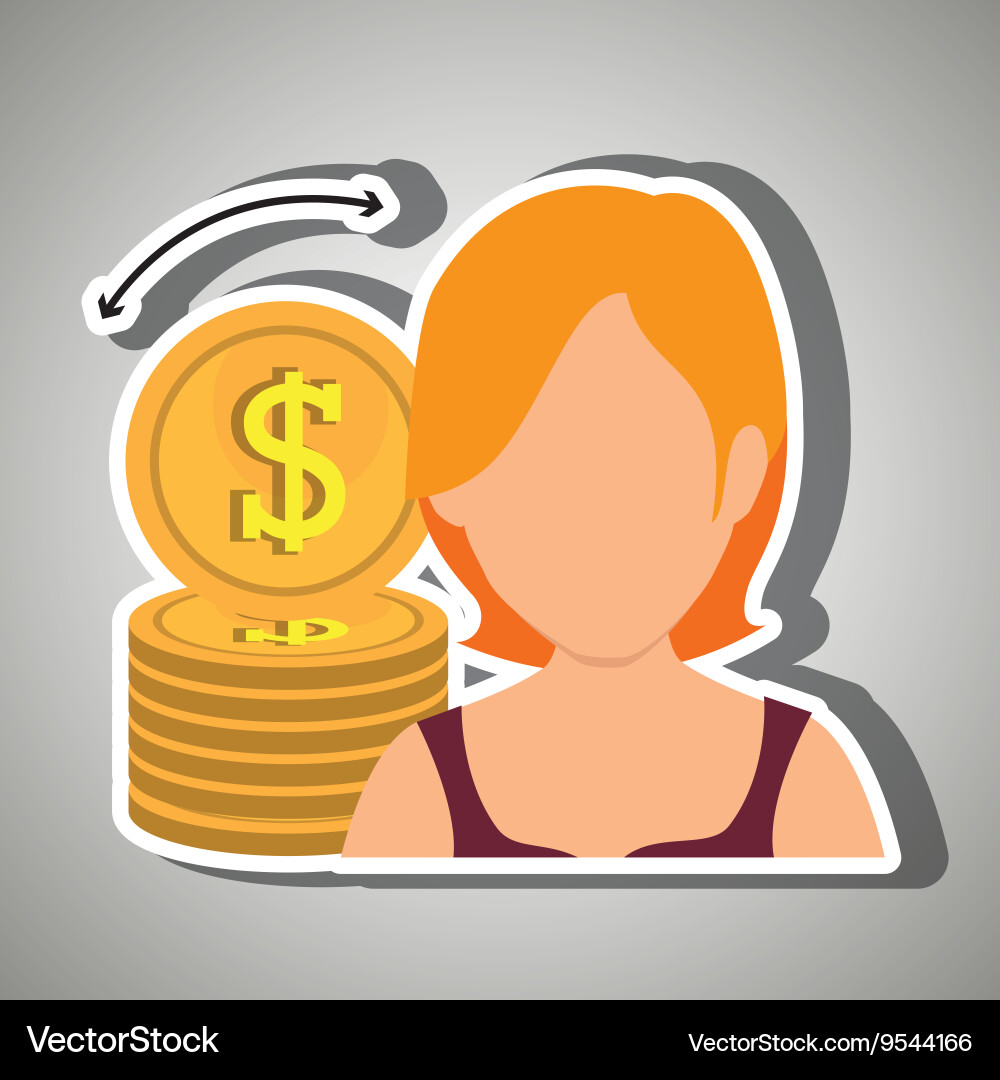 Person and money concept design Royalty Free Vector Image